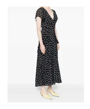 Rixo Evie Frill Dress In Polka Dot
