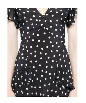 Rixo Evie Frill Dress In Polka Dot