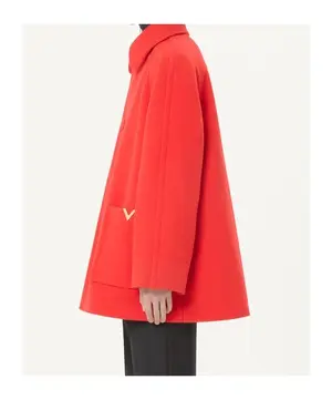 Valentino Garavani Logo Plaque Button-up Coat