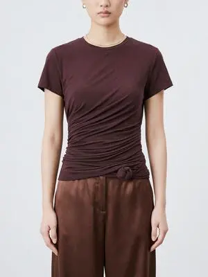 Magda Butrym Draped Knot T-shirt - Brown
