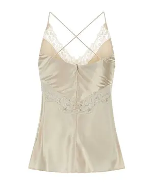 Alberta Ferretti Lace-trimmed Sleeveless Top
