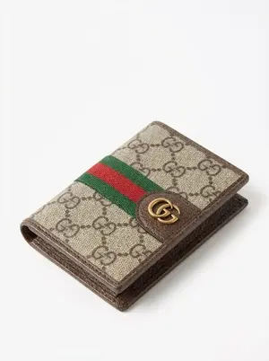 Gucci Ophidia Long Card Case - Beige And Dark Brown