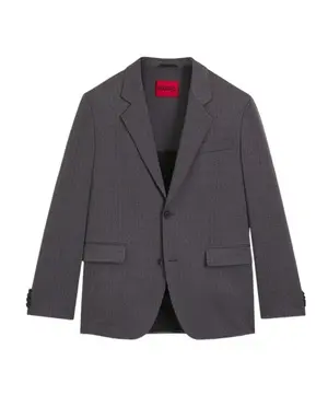 Hugo Boss Plaid Wool Blend Suit Jacket