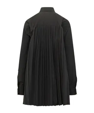 Sportmax Nespola Long-sleeved Shirt With Pleated Detail - Black
