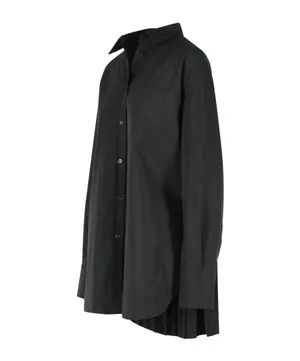 Sportmax Nespola Long-sleeved Shirt With Pleated Detail - Black