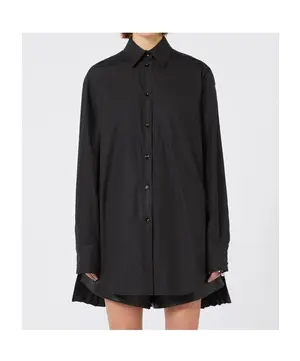 Sportmax Nespola Long-sleeved Shirt With Pleated Detail - Black