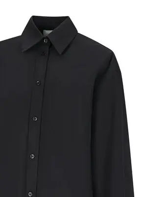 Sportmax Nespola Long-sleeved Shirt With Pleated Detail - Black