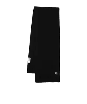 Stone Island Wool Blend Knit Scarf - Black