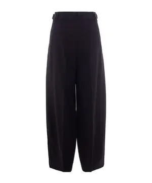 Patrizia Pepe Satin Inserts Palazzo Pants - Black