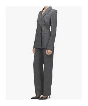 Alexander McQueen Flecked Glen Check Double-breasted Jacket - Black/ivory