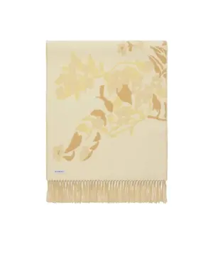 Burberry Wide Floral Ekd Cashmere Scarf