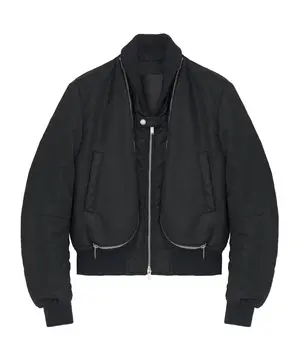 Alexander McQueen Zip Detail Cropped Bomber Jacket