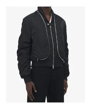 Alexander McQueen Zip Detail Cropped Bomber Jacket