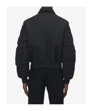Alexander McQueen Zip Detail Cropped Bomber Jacket