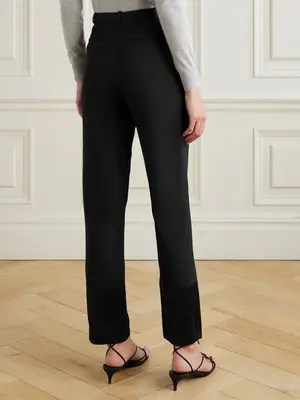 Loulou De Saison Mahoney Belt-loop Wool-blend Crepe Trousers