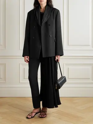 Loulou De Saison Mahoney Belt-loop Wool-blend Crepe Trousers