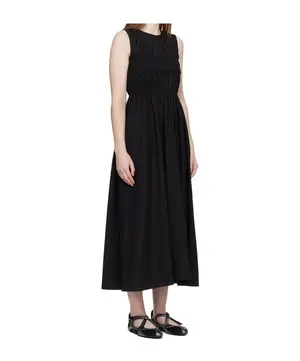 Cecilie Bahnsen Sleeveless Midi Dress With Pleats And Tie Back