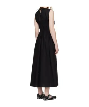 Cecilie Bahnsen Sleeveless Midi Dress With Pleats And Tie Back