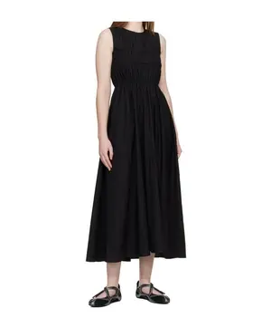 Cecilie Bahnsen Sleeveless Midi Dress With Pleats And Tie Back
