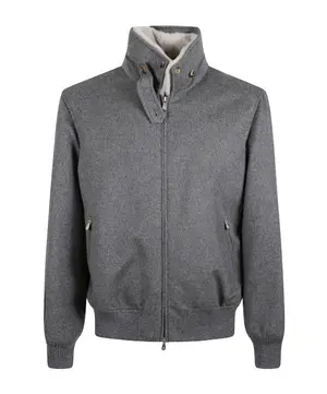 Brunello Cucinelli Zip-up Bomber Jacket - Gray