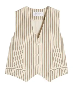 Max Mara Max Mara Pinstriped Waistcoat Beige