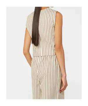Max Mara Pinstriped Waistcoat - Beige