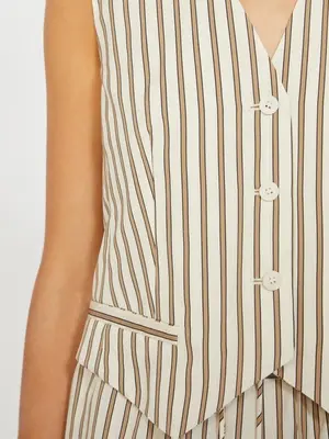 Max Mara Pinstriped Waistcoat - Beige