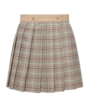 Moncler Checked Pleated Mini Skirt