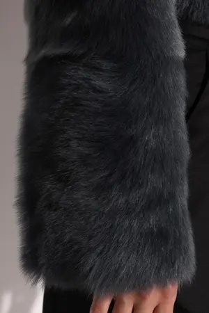 IRO PARIS Long Sleeve Fur Cropped Jacket