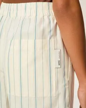 AMI Paris Striped Elasticated Waist Shorts