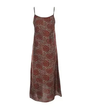 UMA WANG Sleeveless Printed Maxi Dress - Brown