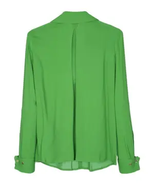 Elisabetta Franchi Pleated V-neck Top With Beaded Fringe