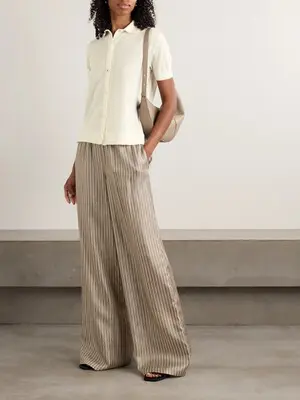 Max Mara Short-sleeved Lapel Collar Sweater - White