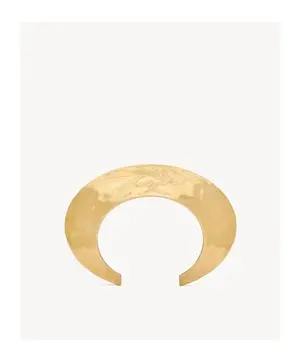 Saint Laurent Plateau Dome Cuff In Metal