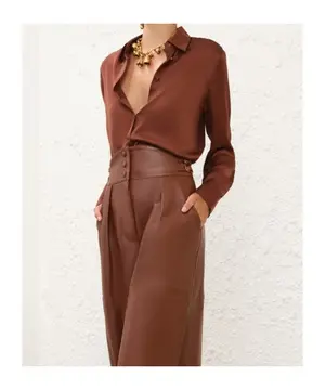 Zimmermann Hypnotic Satin Shirt - Tan