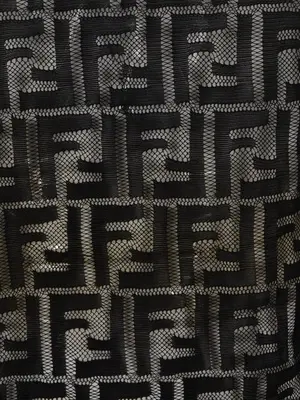 Fendi Sleeveless High-neck Ff Motif Lace Top - Black