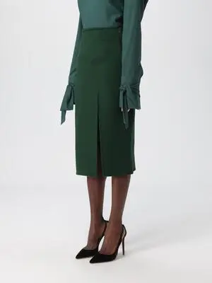 Ermanno Scervino High Waist Midi Skirt With Front Slit - Black