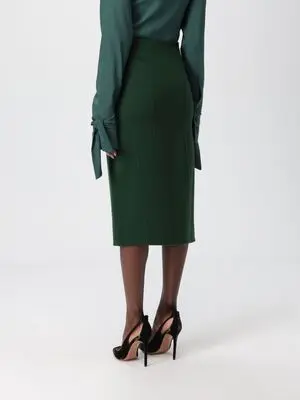 Ermanno Scervino High Waist Midi Skirt With Front Slit - Black