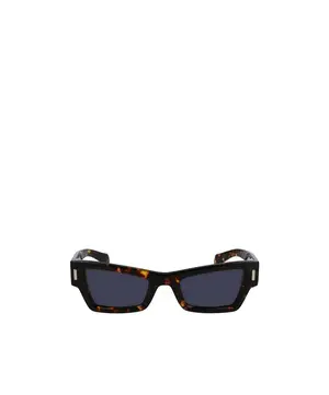 FERRAGAMO Acetate Rectangular Sunglasses - Tortoise/grey