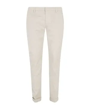 DONDUP Trousers With Belt Loops - White