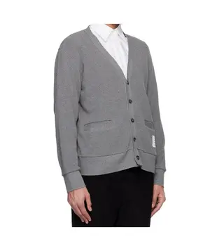 Thom Browne V-neck 4-bar Intarsia Cardigan