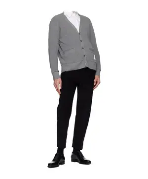 Thom Browne V-neck 4-bar Intarsia Cardigan