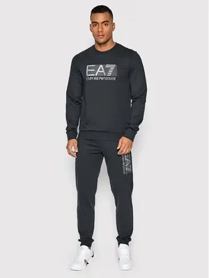 EA7 Round Neck Logo Sweatshirt - Black