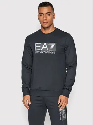 EA7 Round Neck Logo Sweatshirt - Black
