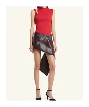 COURREGES Asymmetrical Ribbed Top