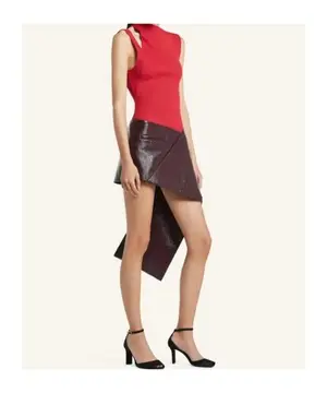 COURREGES Asymmetrical Ribbed Top