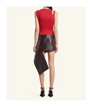 COURREGES Asymmetrical Ribbed Top