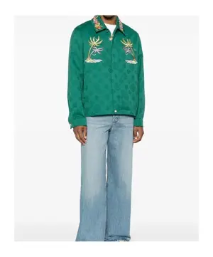 Casablanca Lapel Collar Long-sleeved Casual Jacket With Pattern Detail