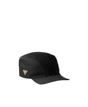 Prada Prada Re-Nylon Triangle-Logo Baseball Cap Black