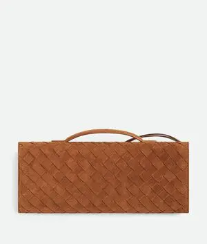 Bottega Veneta Andiamo Suede Clutch - Amber